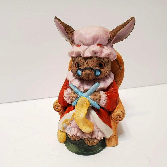 Accents | Grandma Rabbit Figurine Knitting Bunny Porcelain Easter Bunny ...